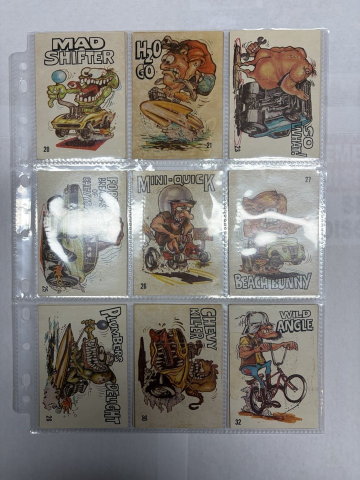 Donruss Odd Rods Trading Card Sticker Set 28 Stickers Varying Condition ...