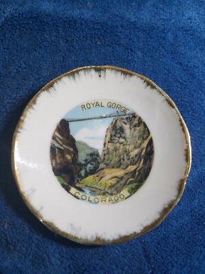 Vintage Small 3.25" Colorado Royal Gorge Collector Plate with Gold ...