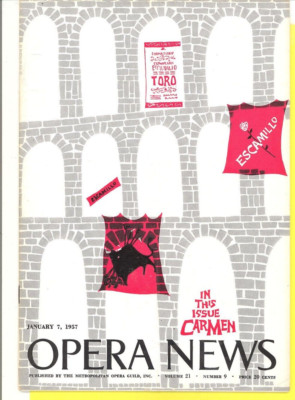 Opera News Jan 7, 1957/Metropolitan Opera Guild/Tragedy at the Comique ...