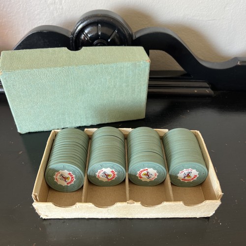 RARE-VINTAGE ELKO NEVADA-**RANCHINN** Roulette Chip 1960’s LOT Of 60 W ...