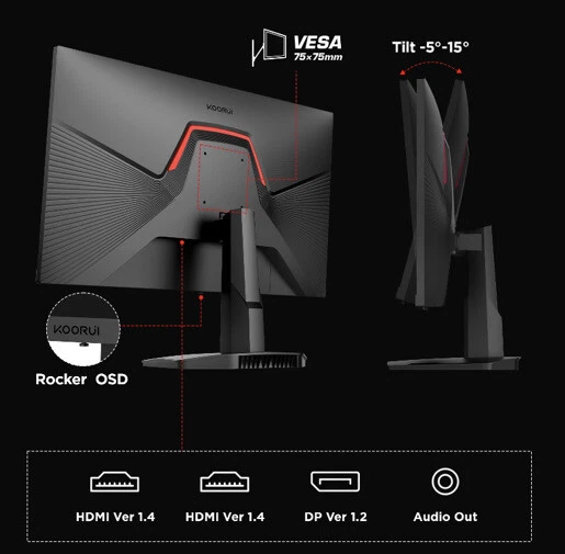 KOORUI 27 Inch Gaming Monitor WQHD (2560x1440) Computer, 06/03/2023