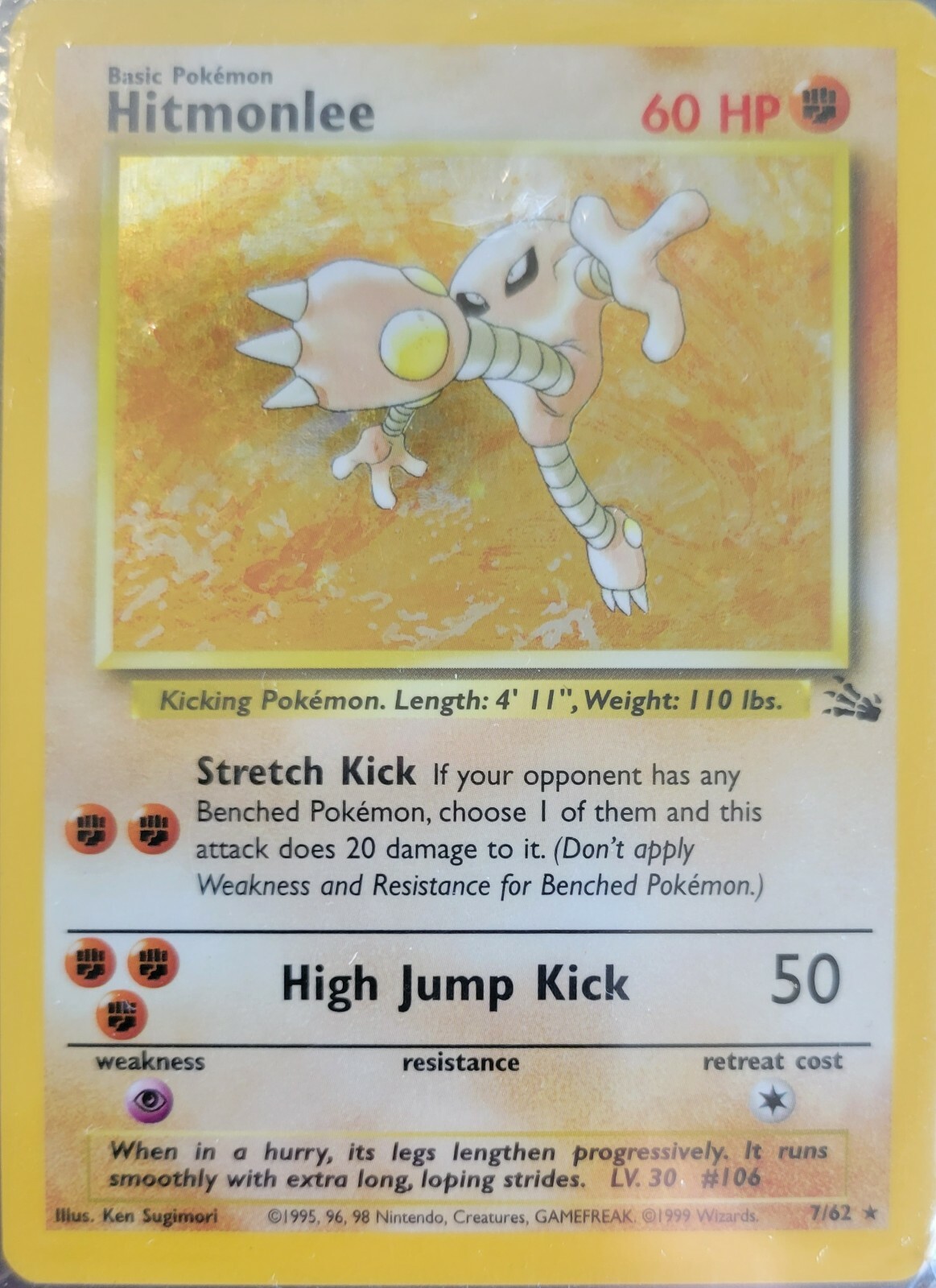Hitmonlee Original Pokemon Card - Holographic. | eBay