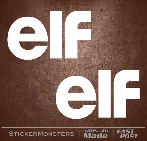 2X ELF OIL Sticker Decals 80mmW Tank Retro Motor Bike Race Vintage 70's ...