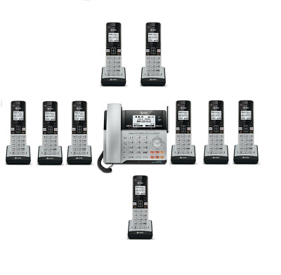 AT&T TL86103 2-Line Corded/Cordless Answering System with 10 Handsets ...