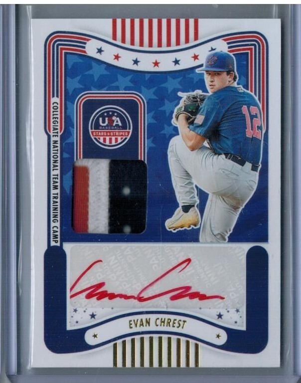 2024 PANINI STARS & STRIPES EVAN CHREST AUTO 5/25 GOLD AUTOGRAPH JERSEY ...