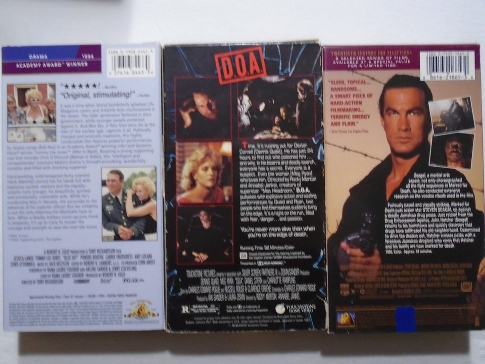 10 VHS Drama Pelican Brief Mercy Street Witness Training Day Blue Sky ...