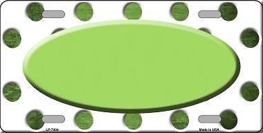 Lime Green White Dots Oval Oil Rubbed Metal Novelty License Plate Tag ...