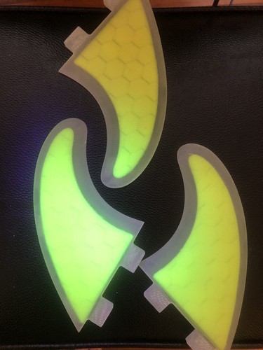 FCS 1 Tri Fin Set Fluorescent Yellow Hex 4.5” New | eBay