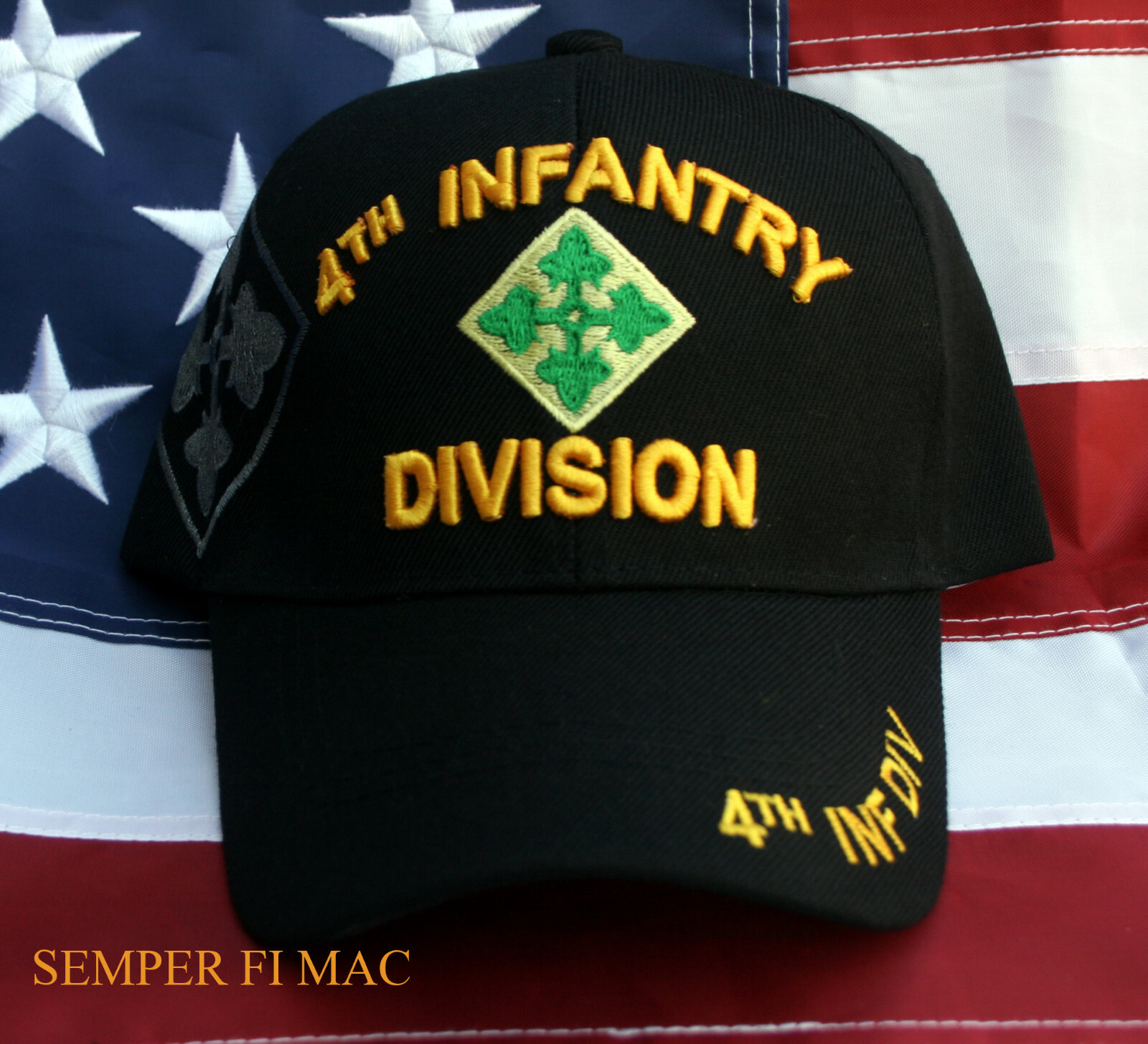 4TH INFANTRY DIVISION ID HAT US ARMY CAP WOWAH PIN UP VETERAN GIFT ...