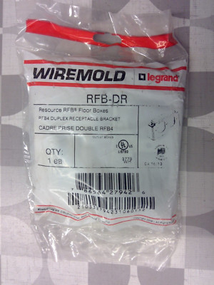 Wiremold RFB-DR RFB4 Duplex Receptacle Bracket -Missing Screws **Free ...