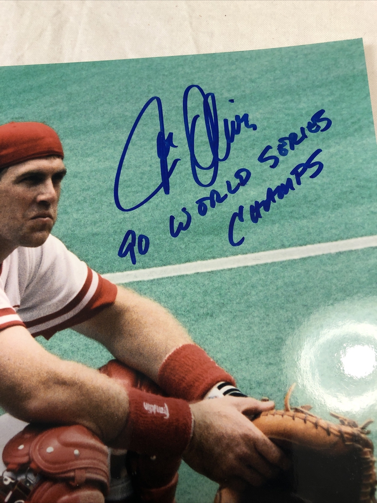 Joe Oliver 1990 World Series Champs autographed Cincinnati Reds 8x10 ...