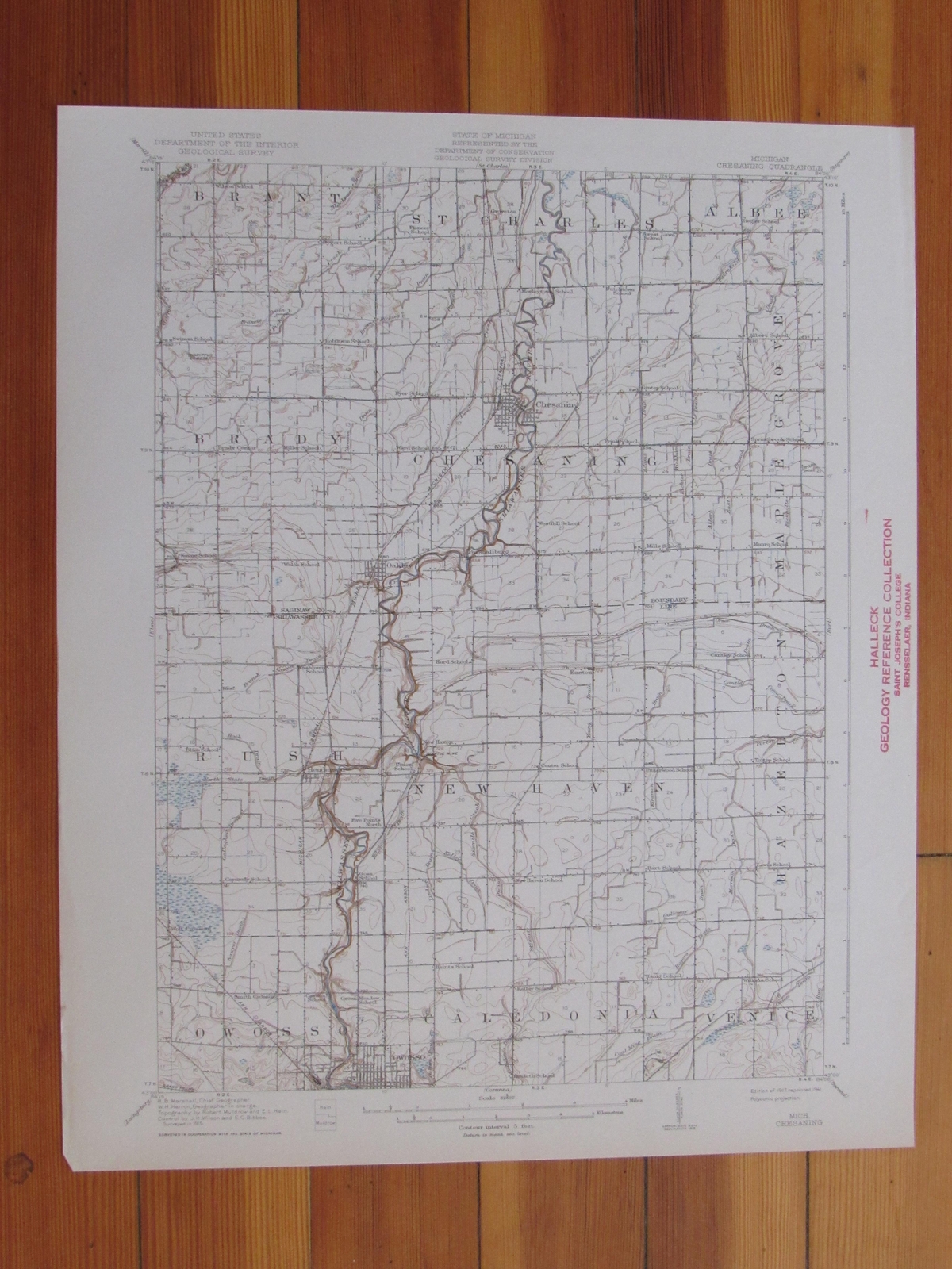 Chesaning Michigan 1941 Original Vintage USGS Topo Map | eBay