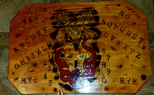 Custom vintage hand design talking board, spirit OUIJA board. Demonic ...