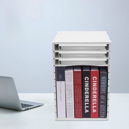 Vertical Desktop Sorter, 11 Compartment, White, Durable Laminate Finish ...