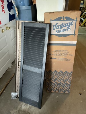 set of 2 vintage shutters size 15 x 47” in black plastic shutters | eBay