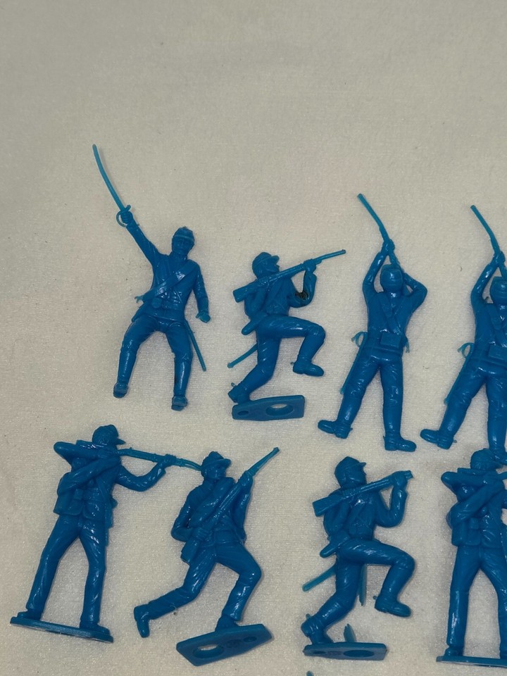 LOT OF 17 VINTAGE MPC PLASTIC TOY SOLDIERS CIVIL WAR INFANTRY BLUE | eBay
