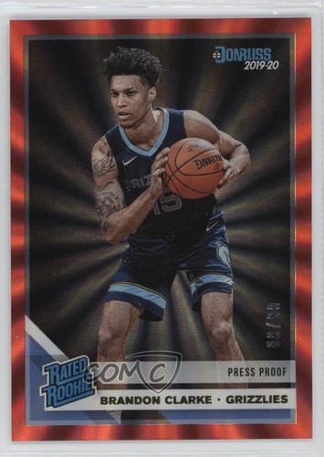 2019 20 Panini Donruss Rated Rookie Brandon Clarke 220 Press Proof