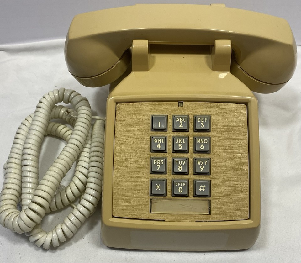 Vintage ITT Cortelco Beige Corded Home Telephone Tested Works Great | eBay