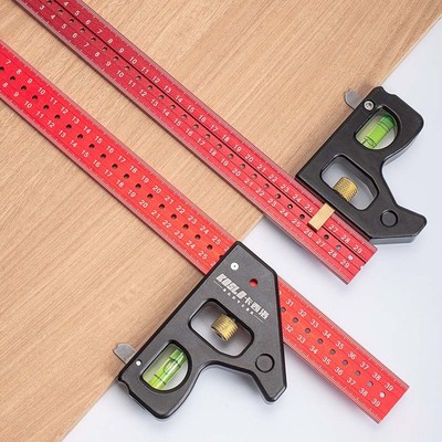 Movable Combination Right Angle Ruler 30/40cm Square Ruler Woodworking ...