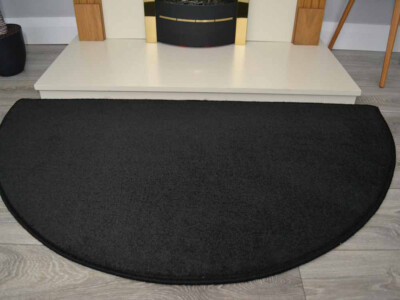 Half Round Rug Semi Circle Moon Moons Circles Black Carpet Hearth Mat ...