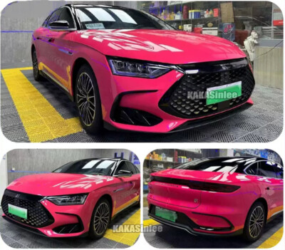 65FT x 5FT - Rose Red Smooth Crystal Metallic Full Car Vinyl Wrap SUV ...
