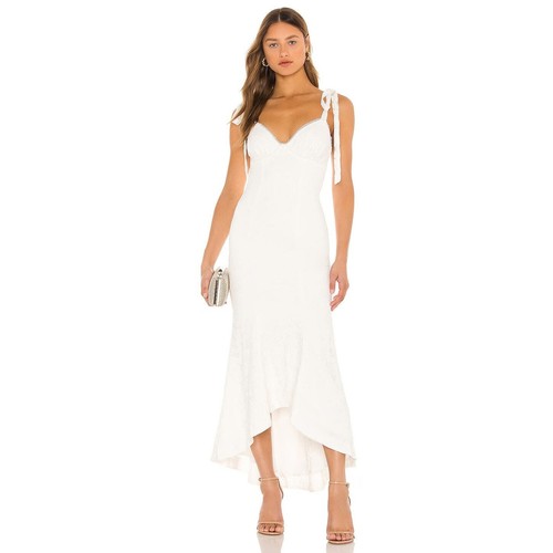 Majorelle Tenleigh Lace Midi Dress Hi-Low Hem Adjustable Bridal ...