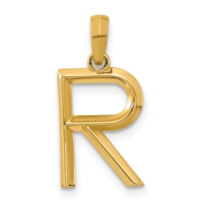 14k Yellow Gold Fancy Letter R Pendant D5668R | eBay