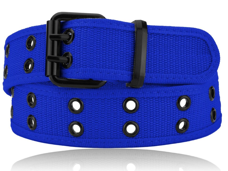Premium Double Row Grommet Canvas Fabric Belts 2 Hole Double Prong Many ...
