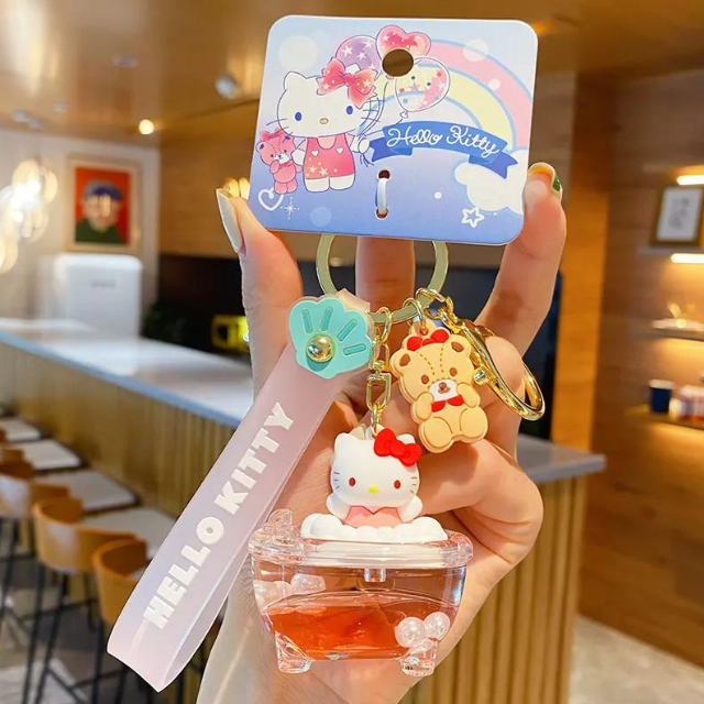 Sanrio Original Hello kitty kawaii relaxing cute bubble bath Key chain ...