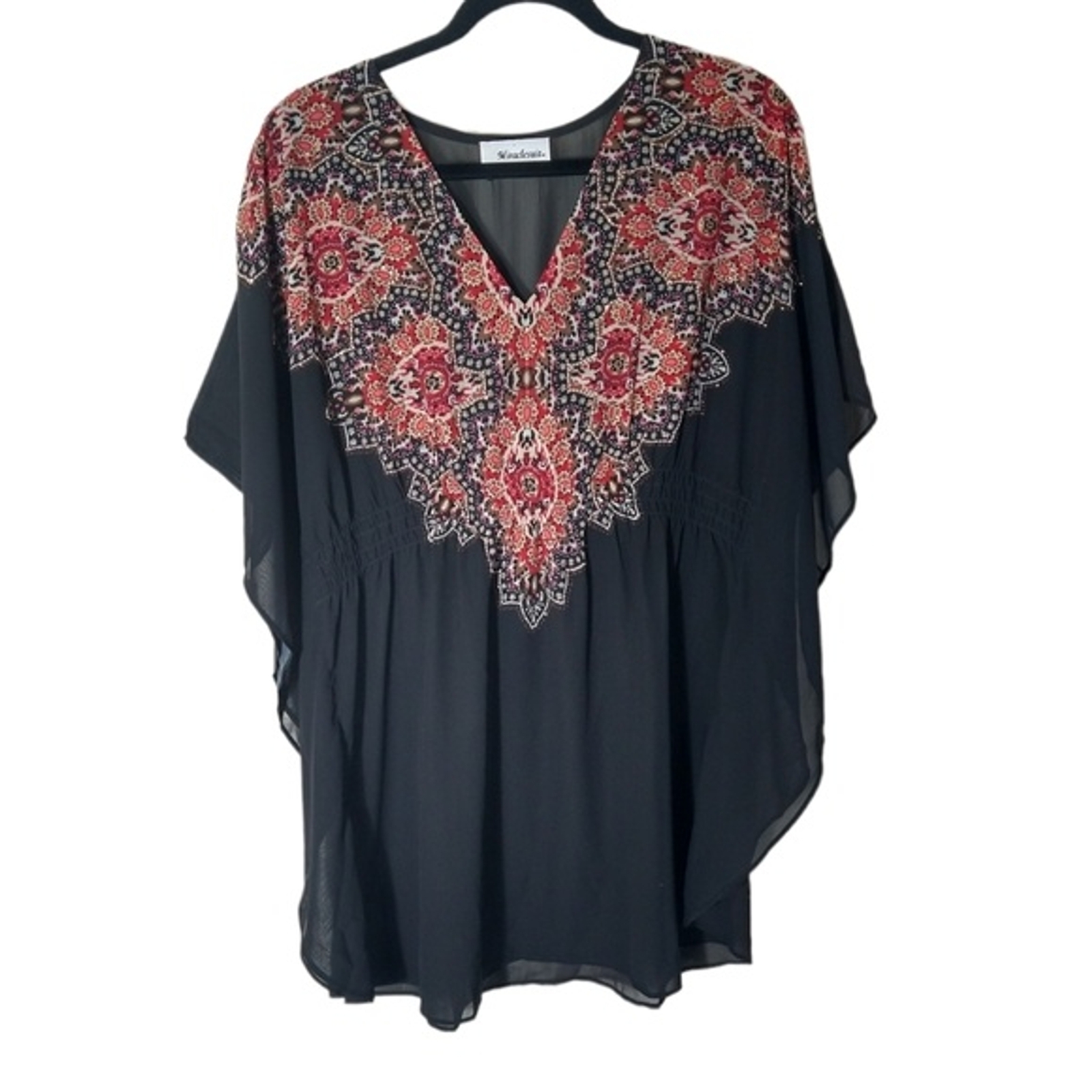 Miraclesuit flowy boho beachy popover kaftan swim suit cover up shirt ...