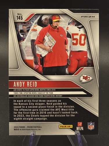 2024 Prizm Andy Reid Orange Ice Kansas City Chiefs | eBay