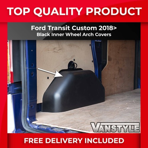 FITS FORD TRANSIT CUSTOM 18-23 BLACK ABS INNER REAR WHEEL ARCH ...