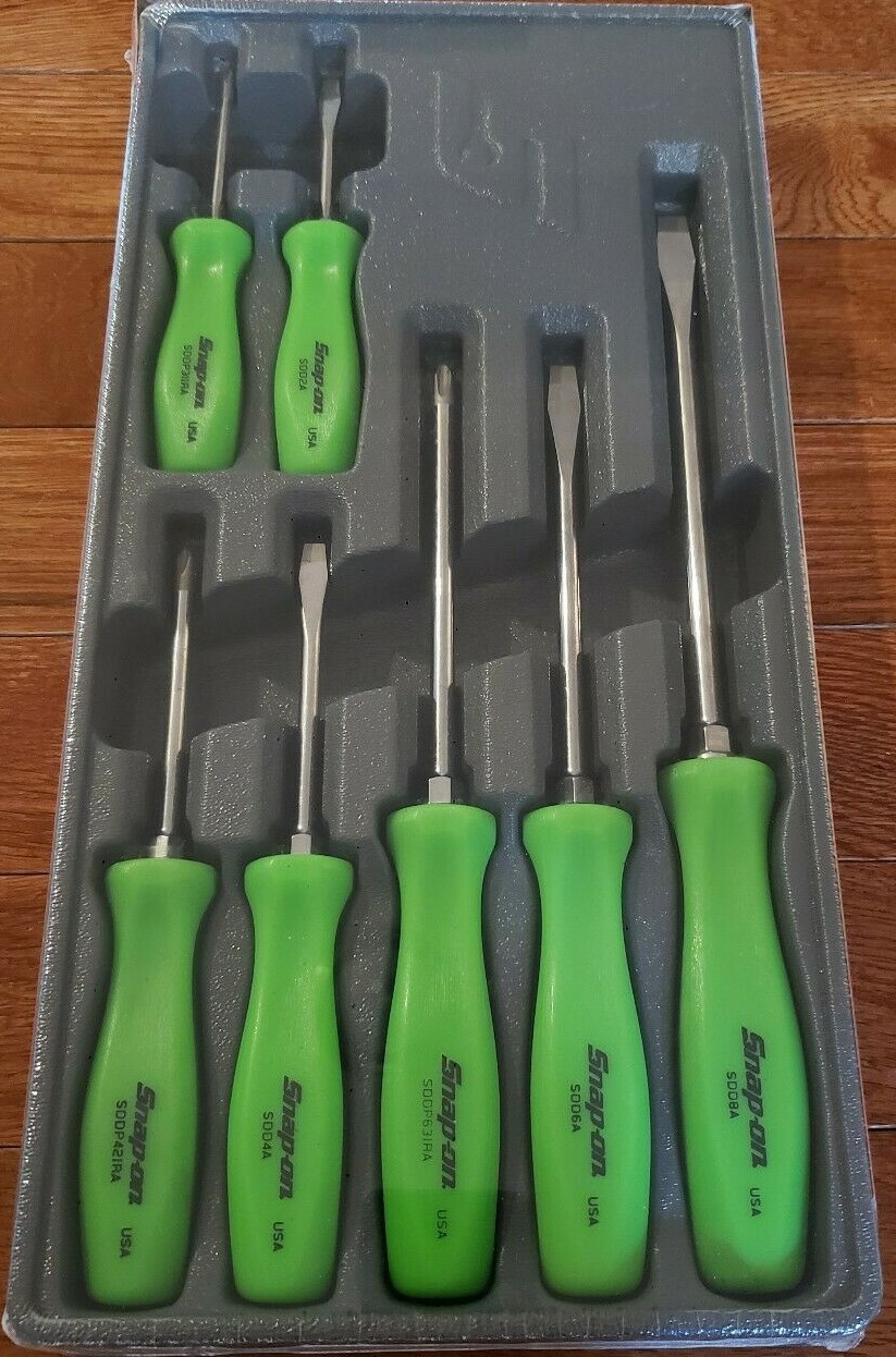 Snap-on Tools 7 PC Combination Screwdriver Set Green SDDX70AG for sale ...
