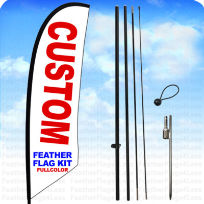 8 Ft Tall Custom Windless Swooper Flag KIT Feather Banner Sign Set | eBay