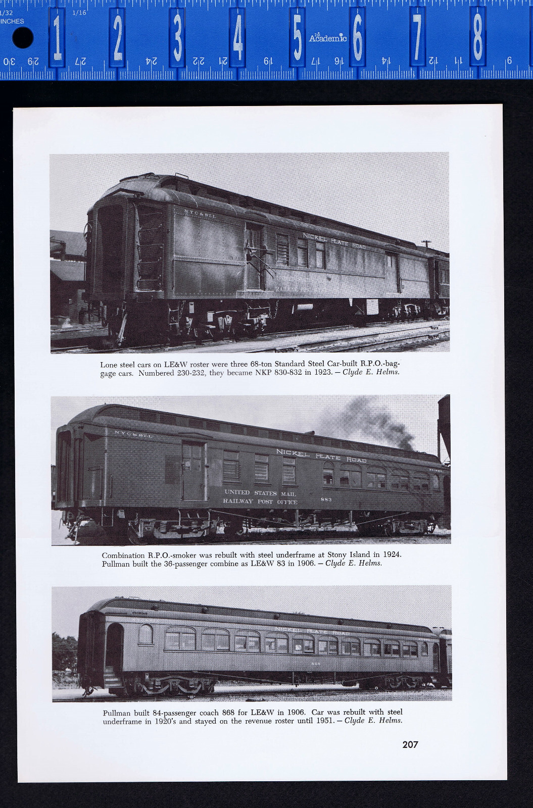 RPO Railway Post Office Car-Pullman Coach, Nickel Plate Road-Railroad ...