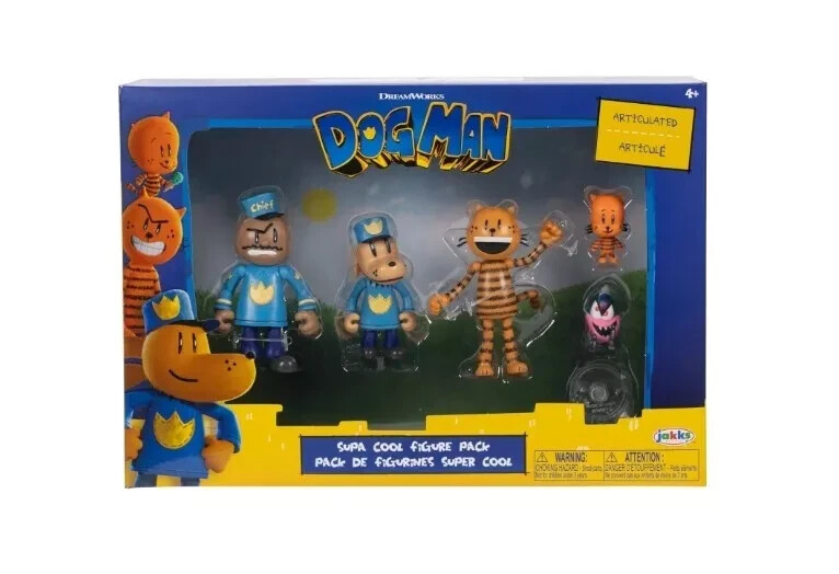 Dog Man Movie Action Figures Multipack Set, Includes 2.5 Inch Scale ...