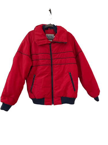 Vintage Trader Bay Puffer Jacket Full Zipper Ribbed Trimmings Red Navy ...