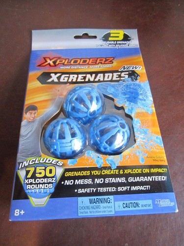 Xploderz Xgrenades 3 Pack Of Reusable Grenades Unopened with 750 ...