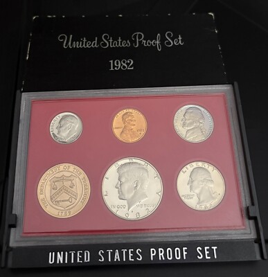 1982-S US Mint Proof Set 5 Coin Set OGP Original Government Packaging ...