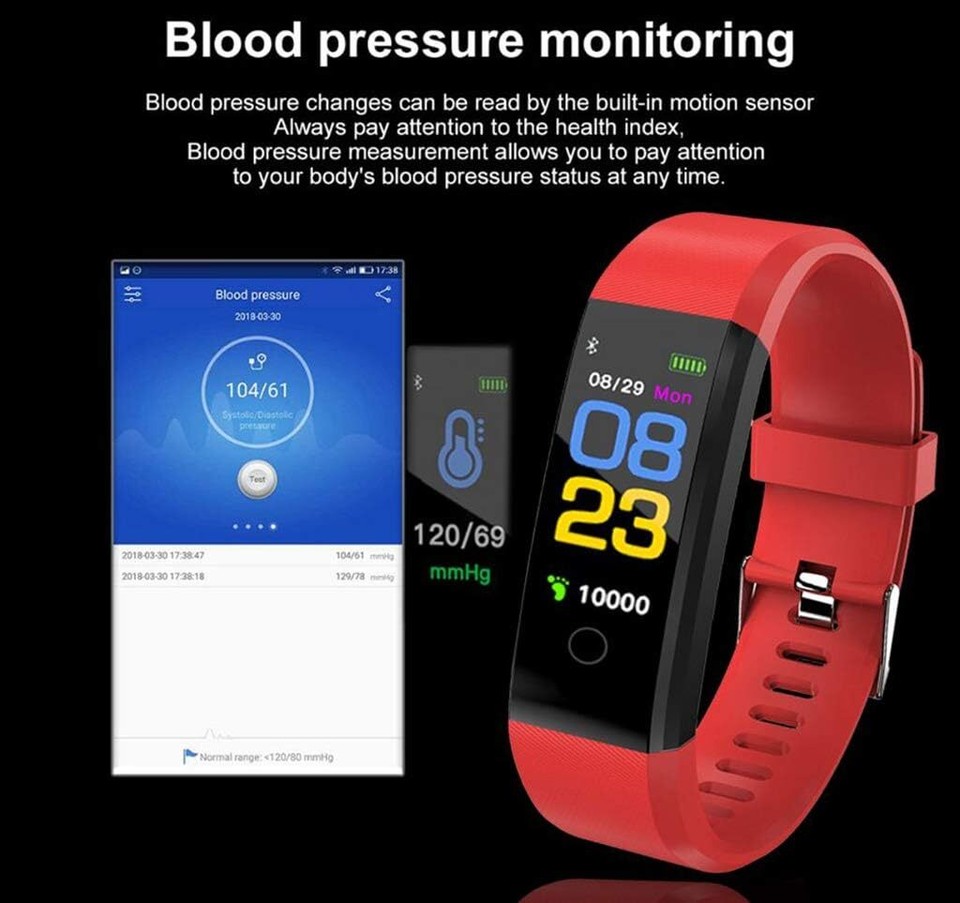 USA Sports Fitness Tracker Watch Heart Rate Blood Pleasure Activity ...