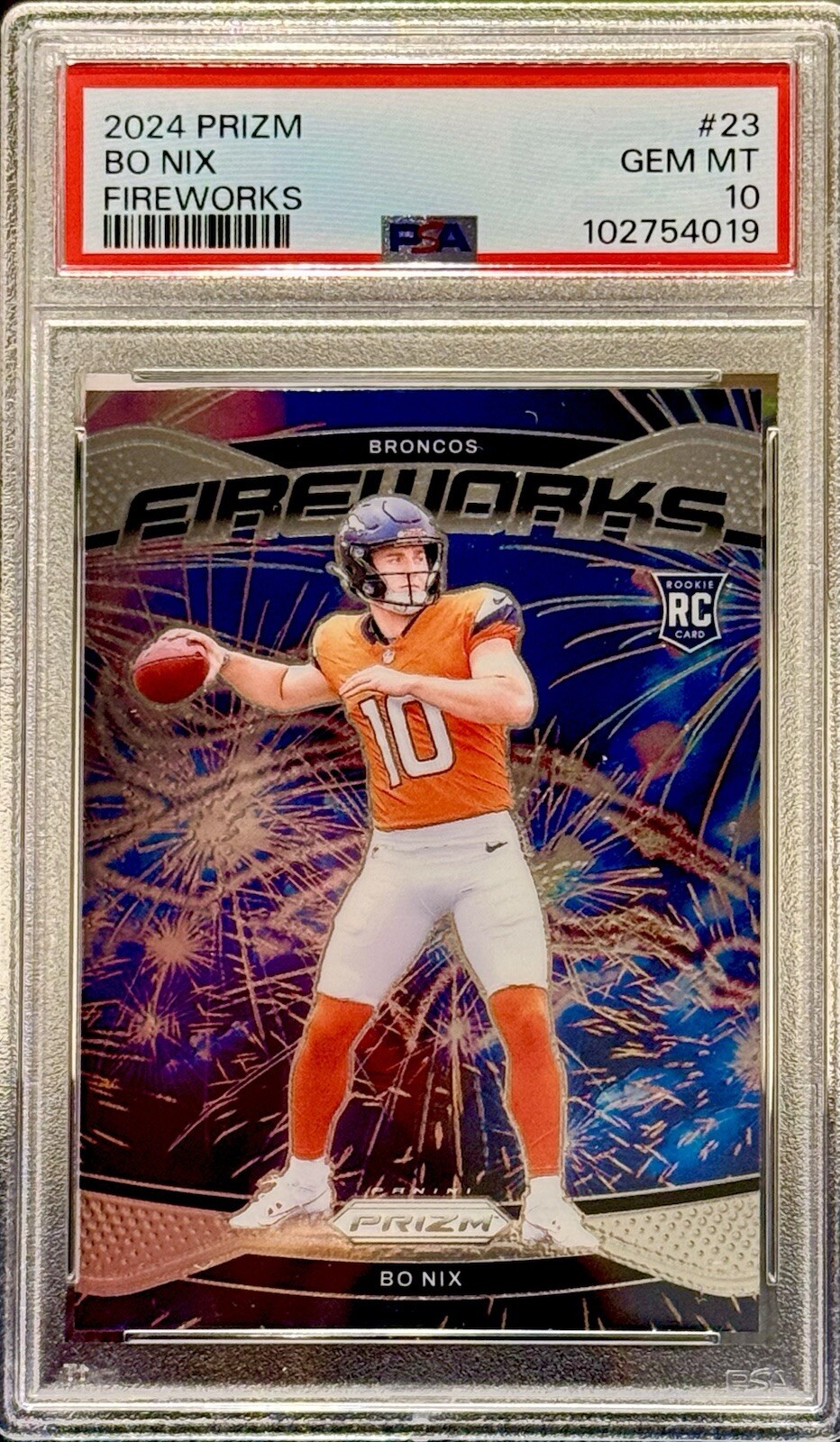 Bo Nix 2024 Prizm #23 Fireworks Price Guide - Sports Card Investor