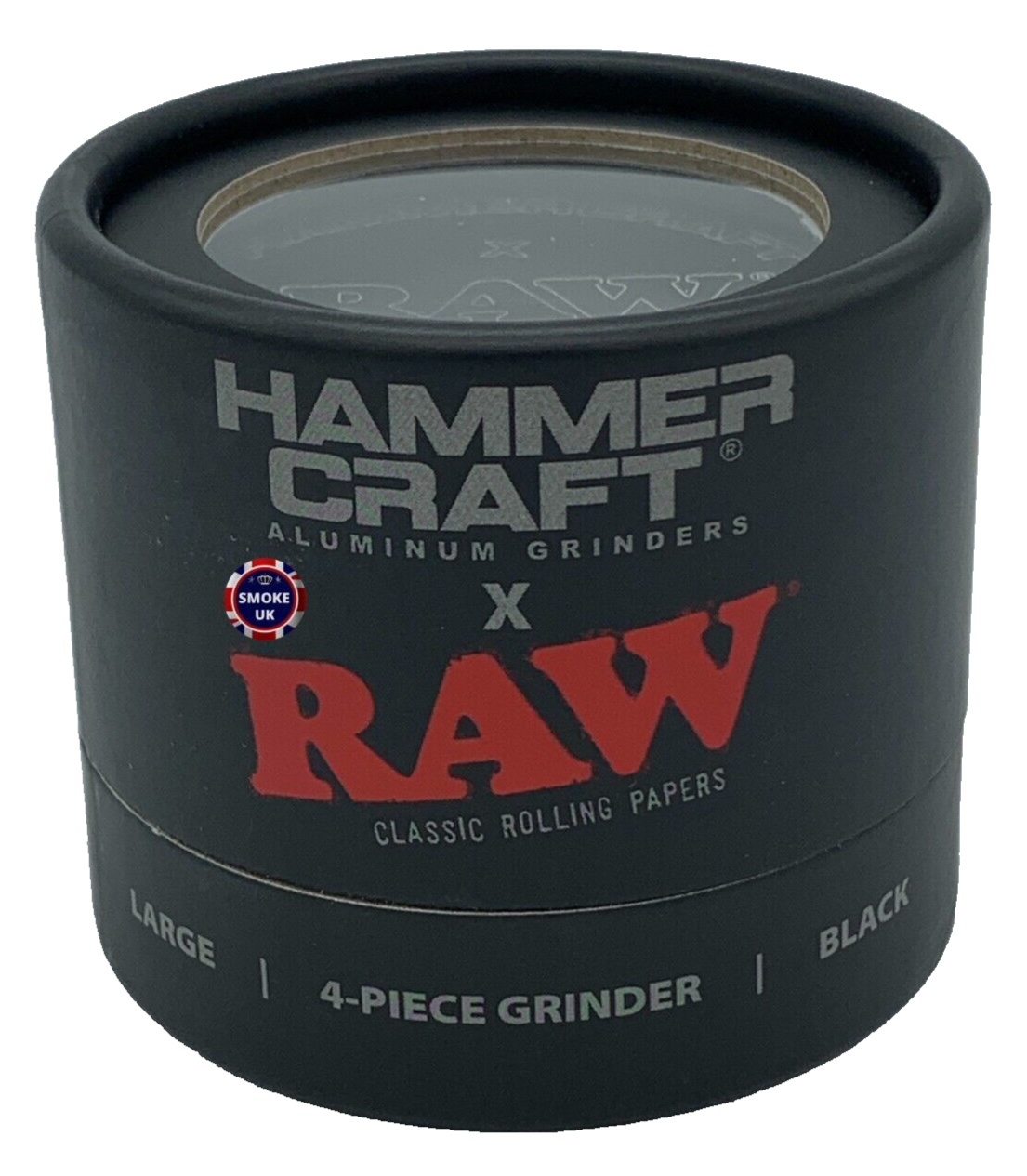 HAMMERCRAFT X RAW BLACK 4 PART MAGNETIC METAL ALUMINIUM GRINDER 2.5 ...