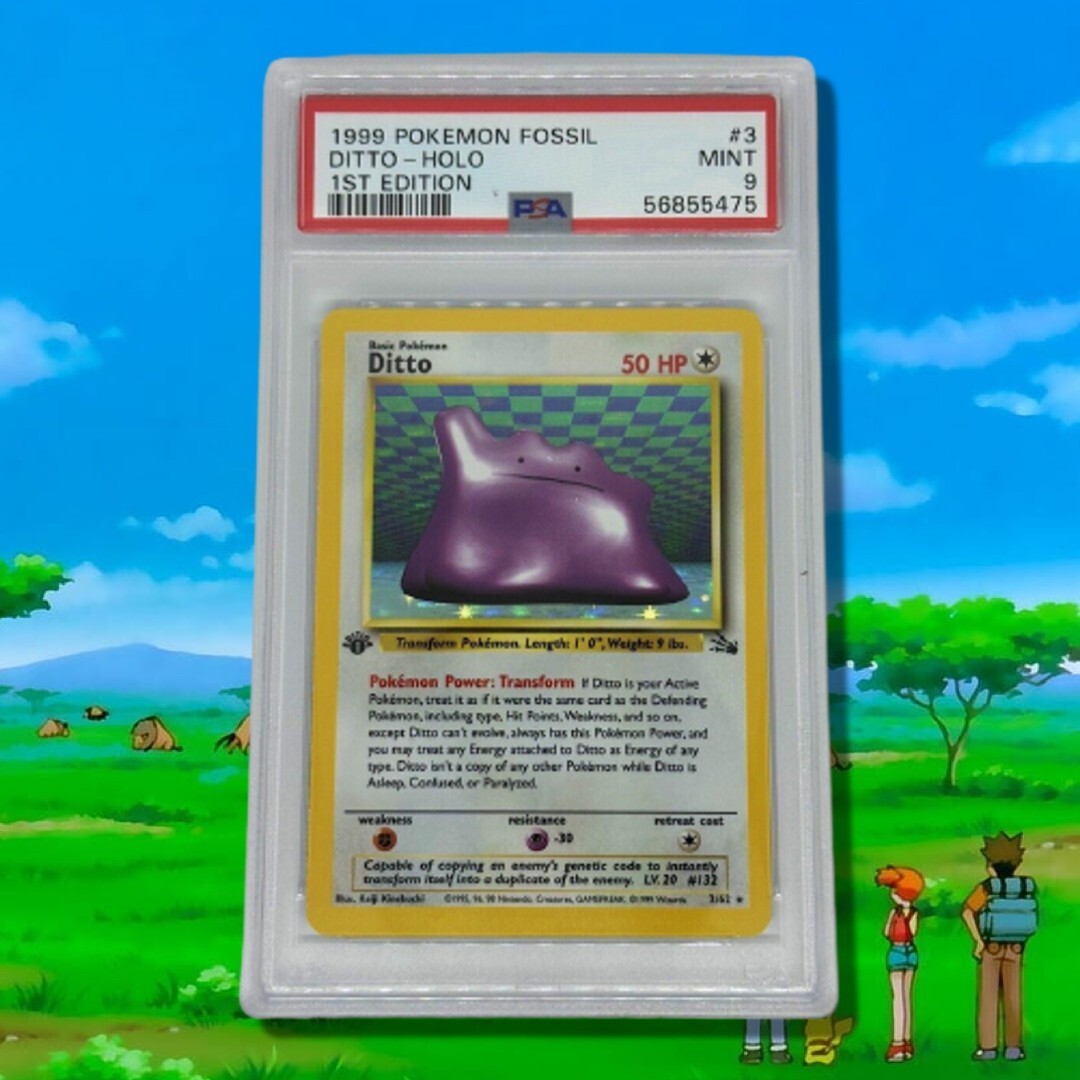 Pokemon Card PSA 9 Mint 1st Edition Ditto 1999 Fossil Set Holo 3/62 | eBay