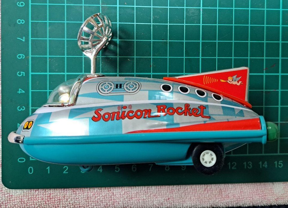 Rocket Tin Toy - Cute Retro Space Rocket Metal Toy - Vintage ...