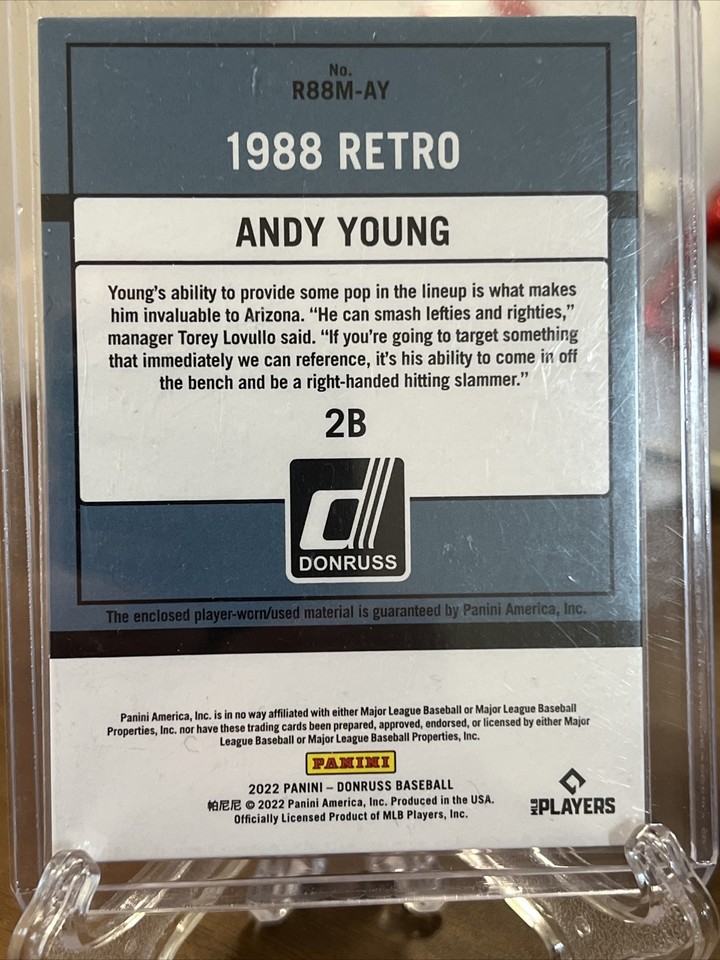 2022 Panini Donruss Andy Young 1988 Retro Jersey Patch #R88M-AY ...