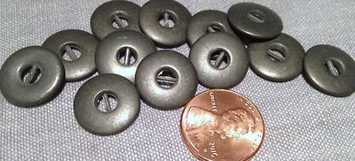 12 Matte Grey Tone Metal Sew-through 2-sided Buttons Almost 5/8" 15mm ...