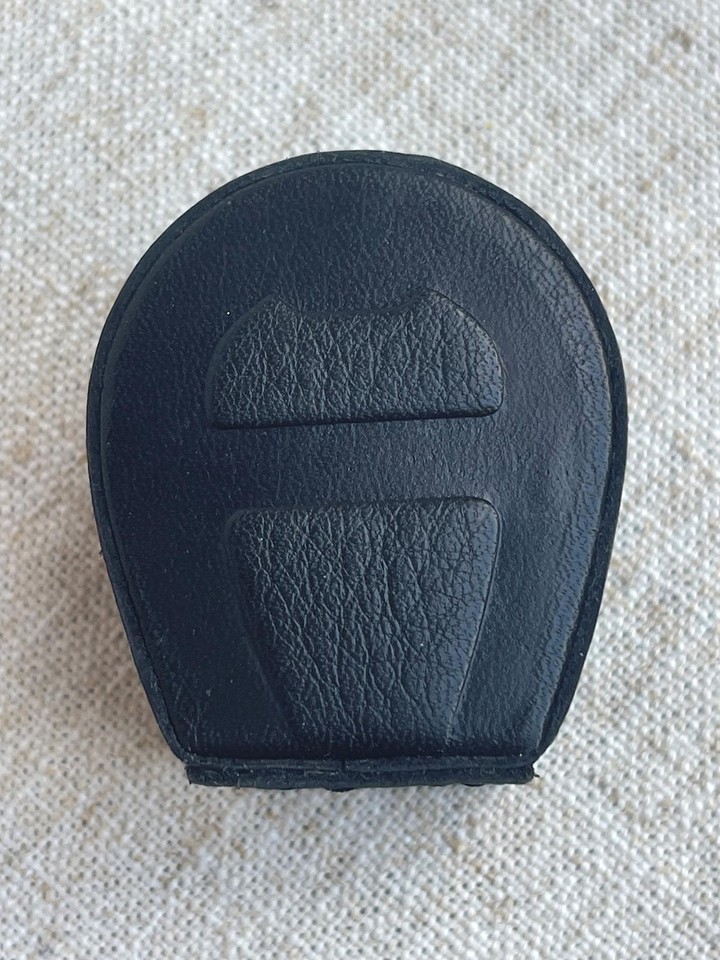 Etienne Aigner Small Black Jewelry Pill Box Leather Mirror Inside ...