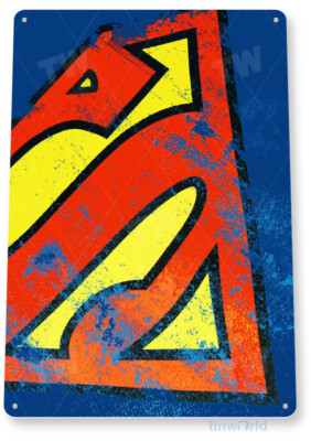TIN SIGN Superman Logo Comic Super Hero Metal Décor Store Shop Cave ...