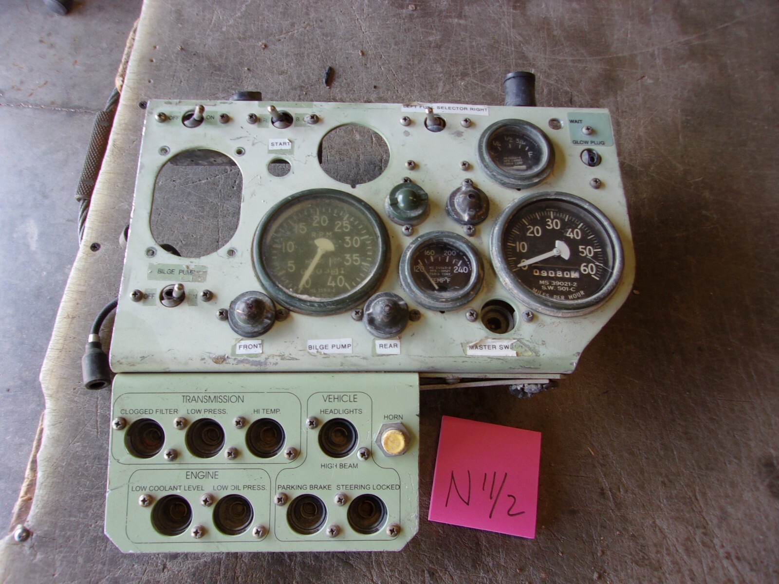 Used APC Instrument Cluster, Fair Cond. Some Usable Parts, for Military ...