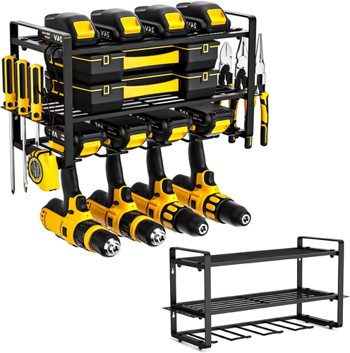 Power Tool Organizer,3 Tier Drill Holder Wall Mount,Heavy Duty Garage ...